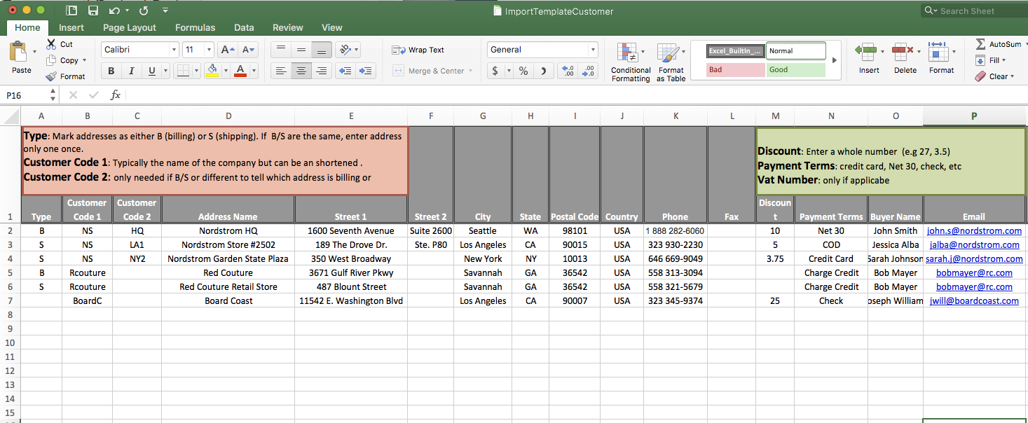 Import & Export Customers
